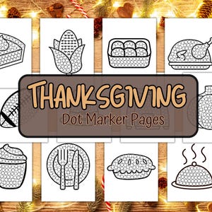 Thanksgiving Dot Marker Printable Pack Toddler Dot Coloring Fine Motor ...