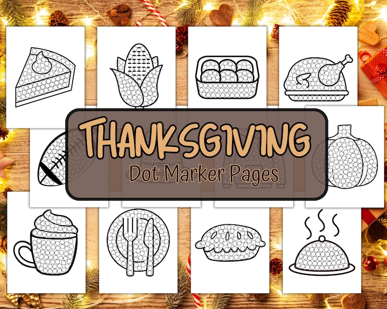 Thanksgiving Dot Marker Printable Pack Toddler Dot Coloring Fine Motor ...