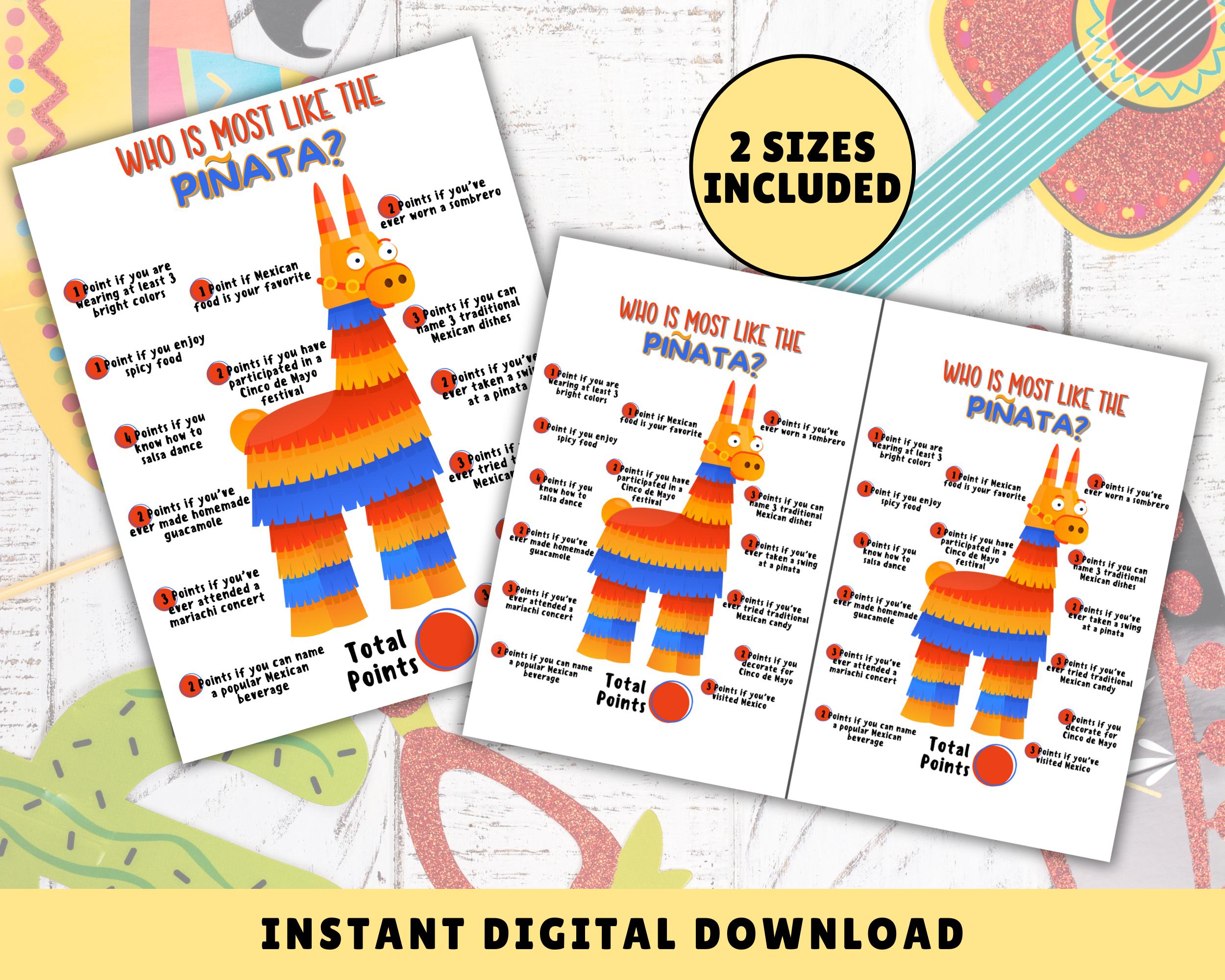 Cinco De Mayo Party Game, May Holiday Activity, Family Cinco De Mayo ...