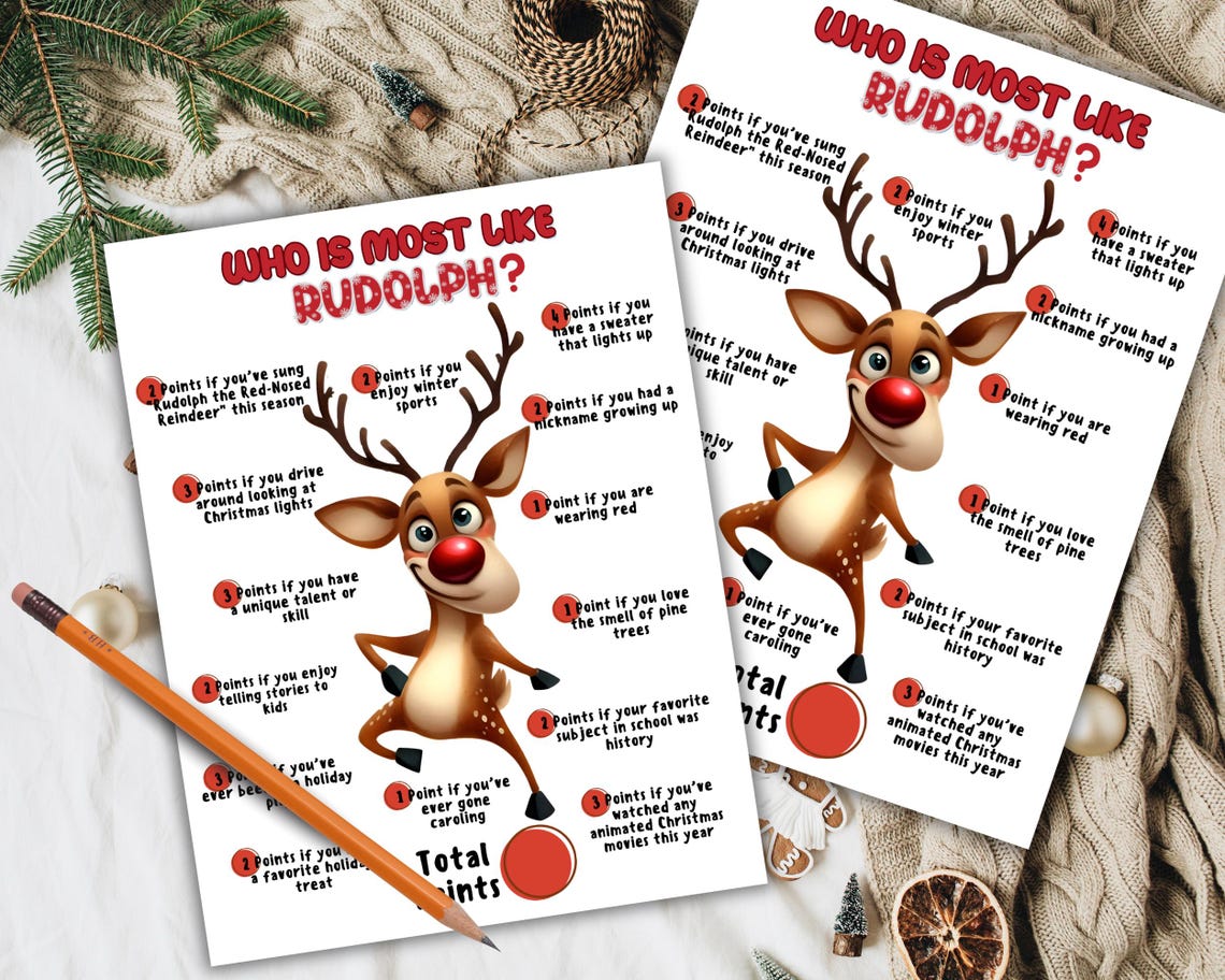 Christmas Party Game, Winter Holiday Activity, Family Christmas ...