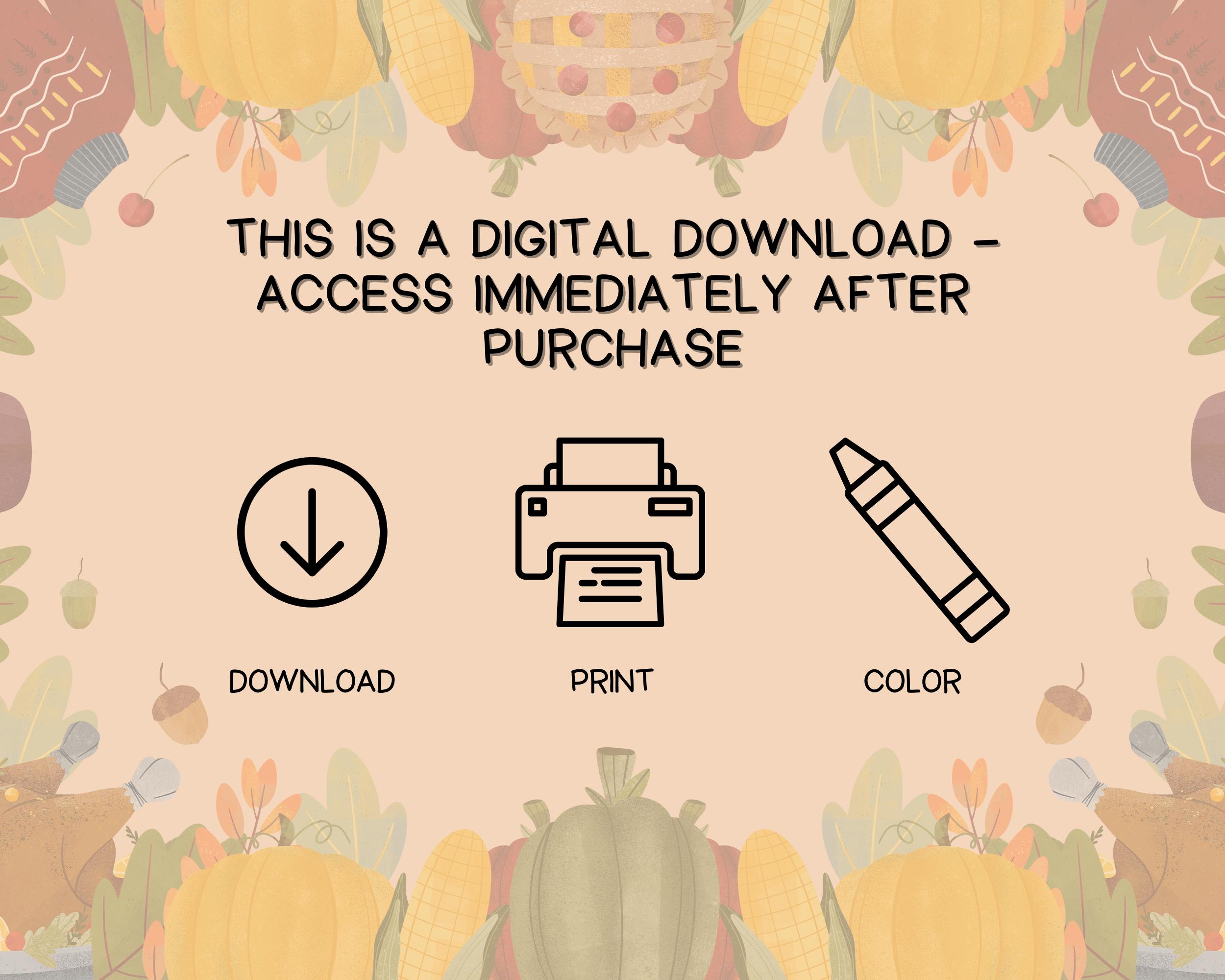 Thanksgiving Dot Marker Printable Pack | Toddler Dot Coloring Fine ...