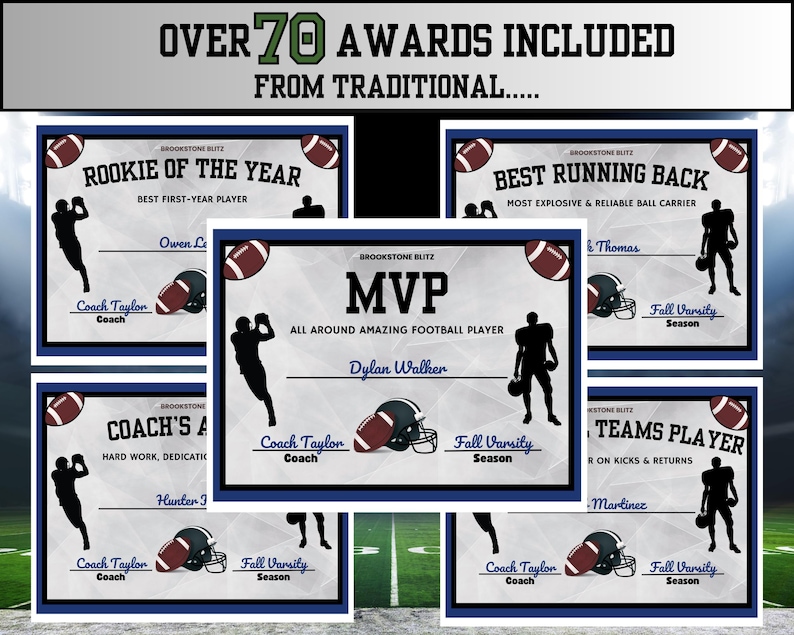 Editable Football Awards Certificate End of Football Season Team Party ...