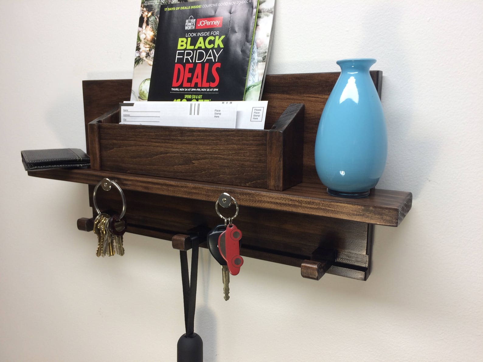 Entryway Mail Organizer Key Holder Dog Leash Holder Wall | Etsy