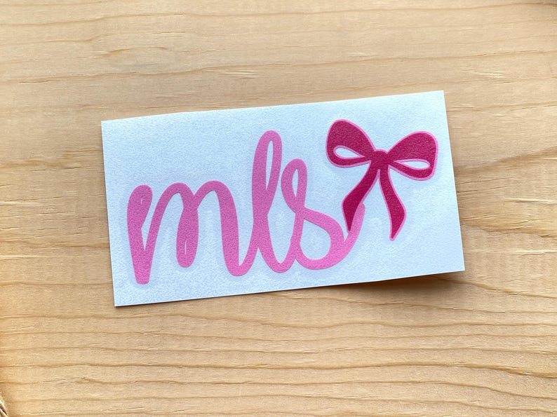 Bow Monogram Decal | Cursive Initials With Bow | Handwritten | 30 Color ...