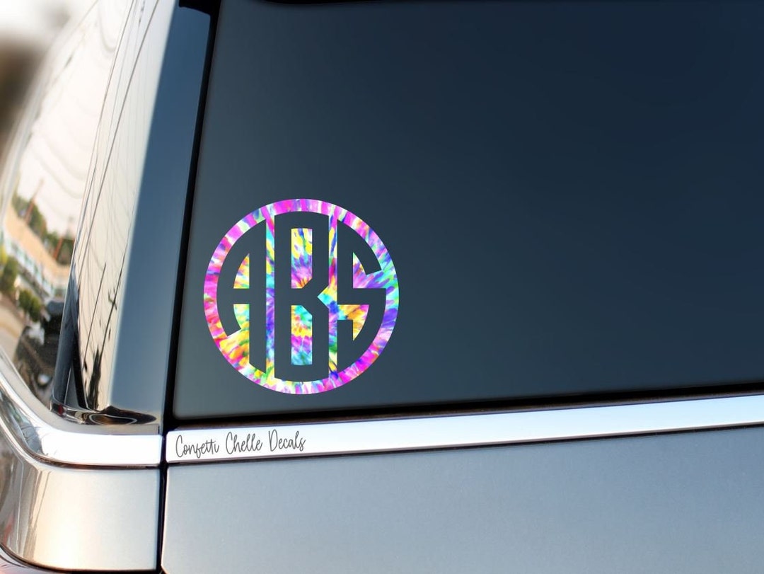 Circle Monogram Decal Monogram Car Decal, Pattern Vinyl Monogram Decal ...