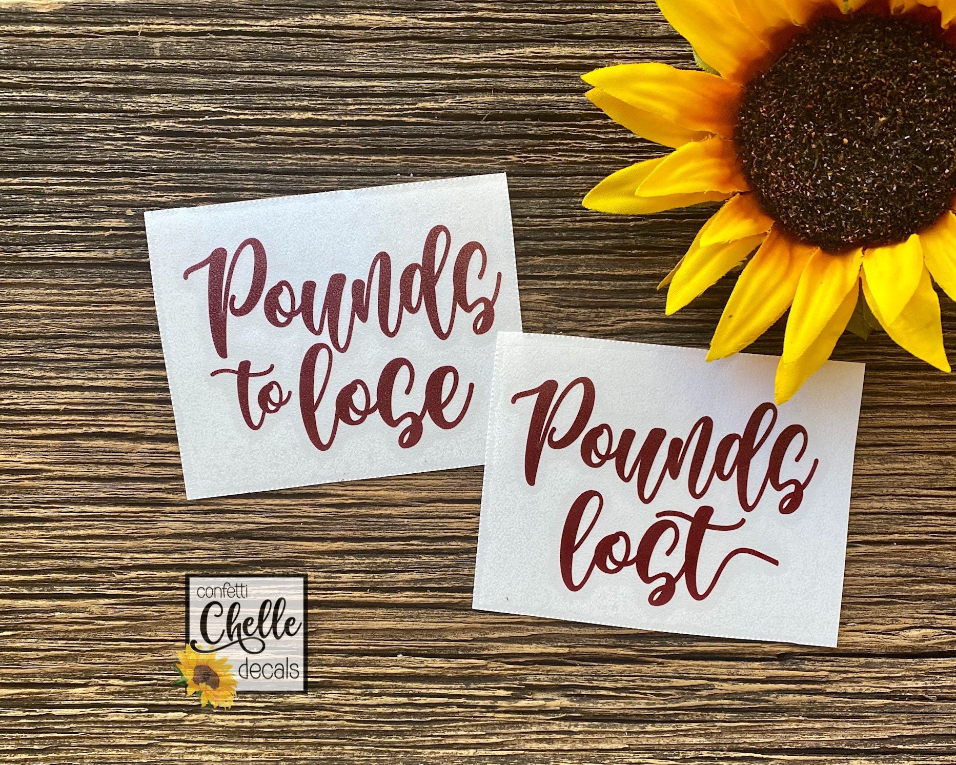 Pounds to Lose and Pounds Lost Decal Stickers Diet Decals | Etsy