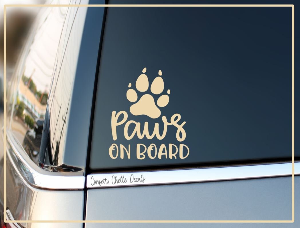 Paws on Board Decal Paws on Board Card Decal Pet Lover | Etsy