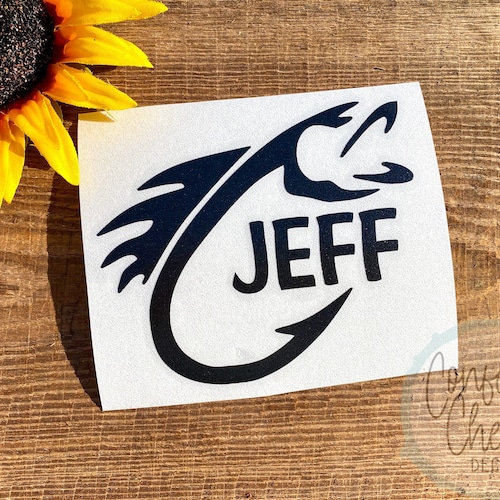 Fish Hook With Name Decal Sticker Fishing Decal Truck - Etsy