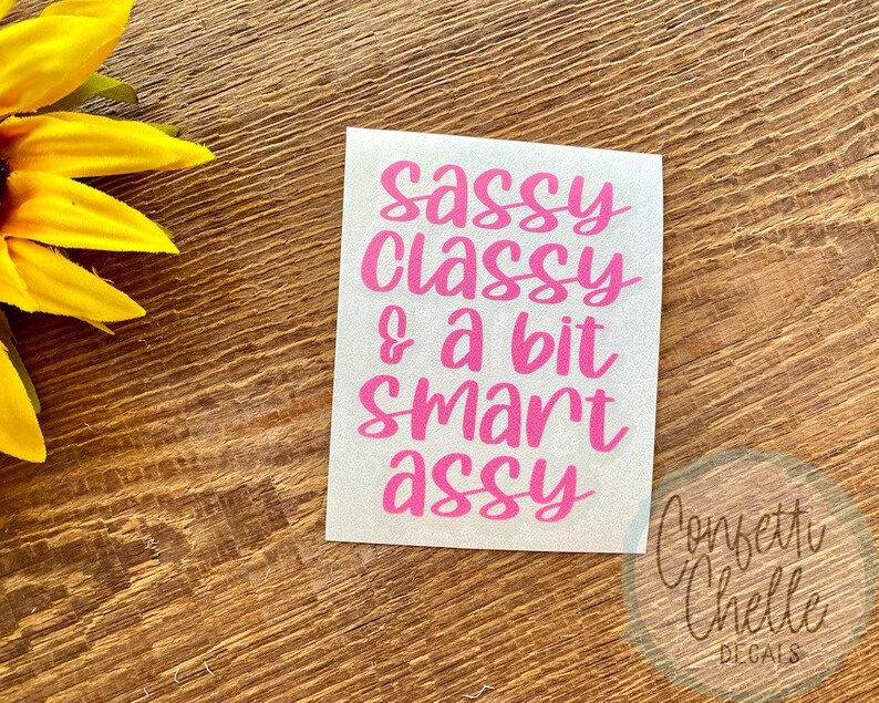 Sassy Classy and a Bit Smart Assy Decal Cute Funny Decal | Etsy
