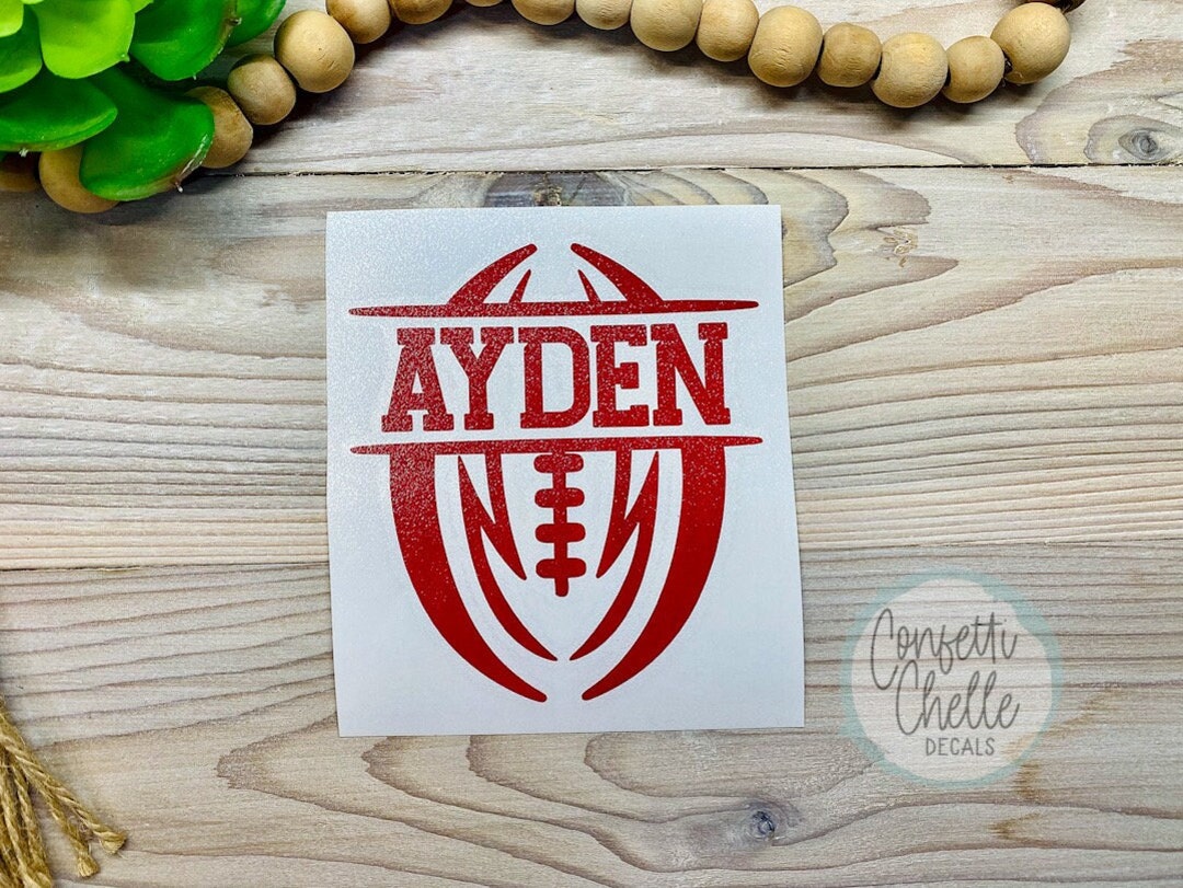 Custom Football Decal Sticker With Name Football Name Decal - Etsy