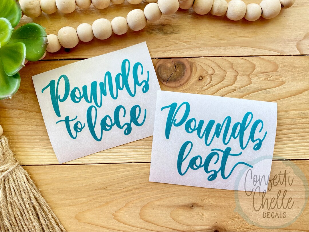 Pounds to Lose and Pounds Lost Decal Stickers | Diet Decals | Weight ...
