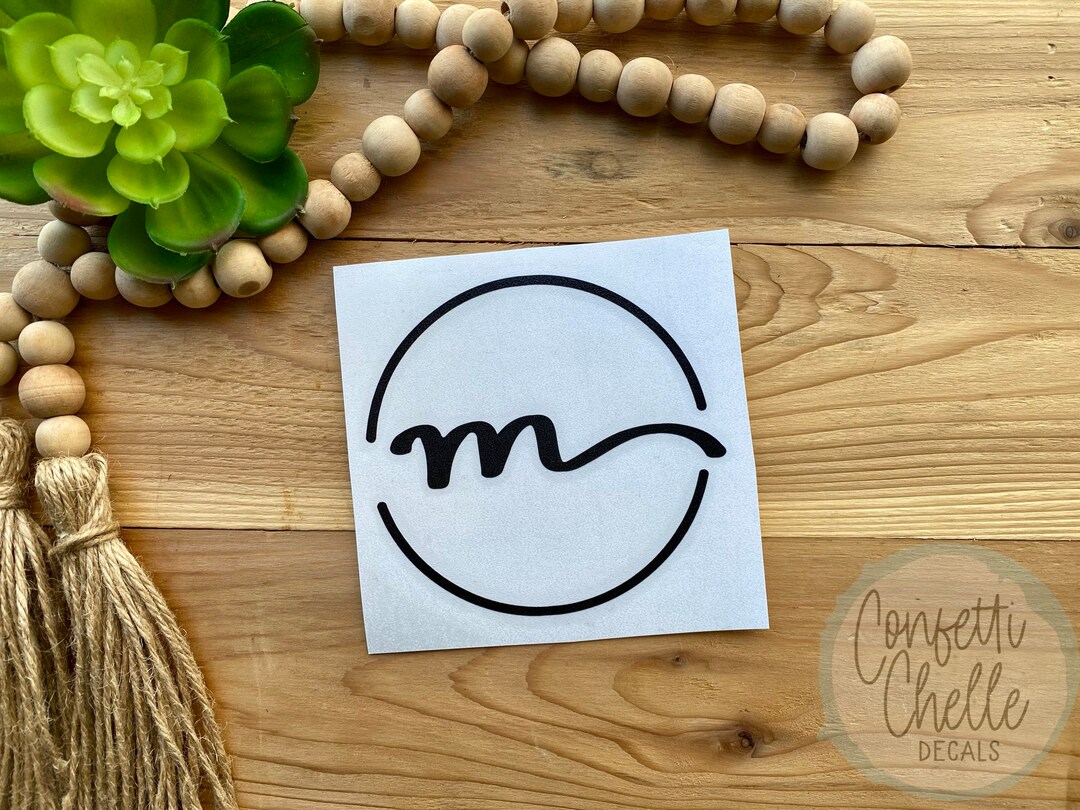 Decal | Minimalist Single Initial Decal | Minimalist Monogram Decal ...