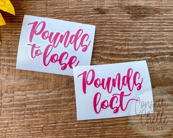 Pounds to Lose and Pounds Lost Decal Stickers Diet Decals | Etsy