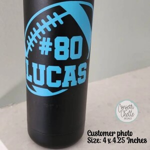 Football Decal Sticker With Name and Number | Football Name Decal ...