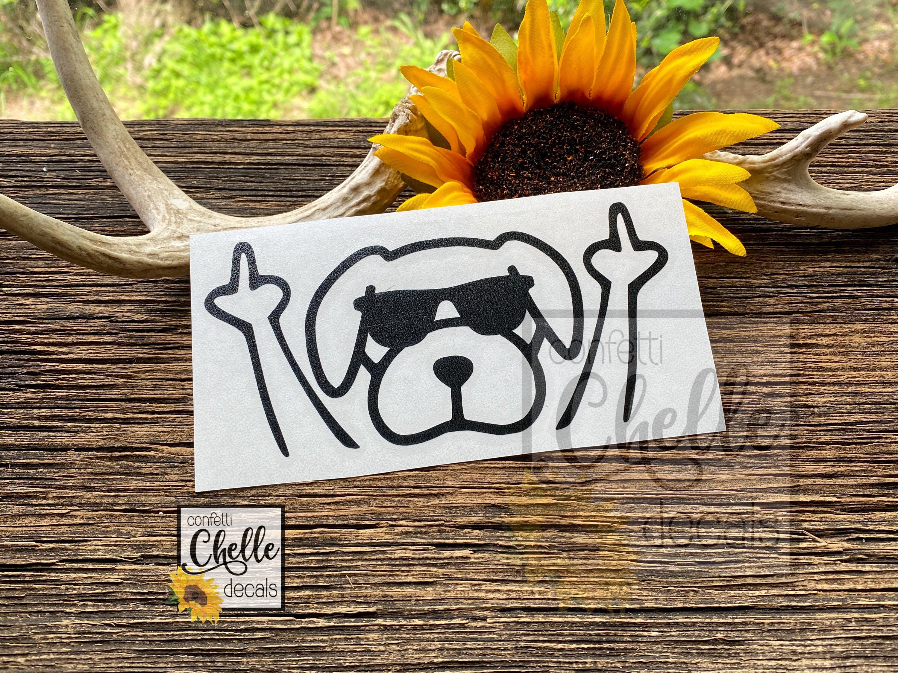 Dog Giving the Finger Decal Tumbler Decal Car Decal - Etsy