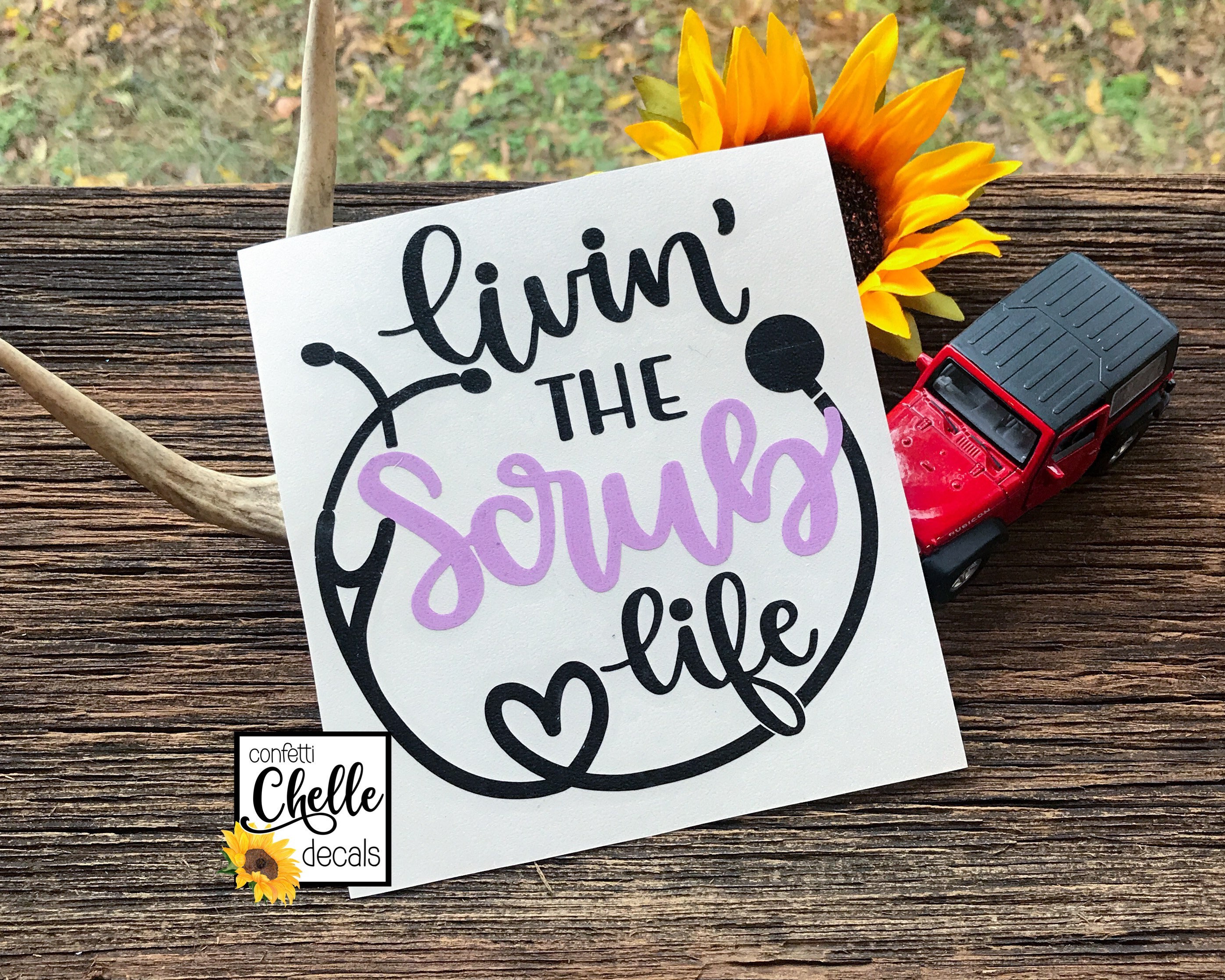 Scrub Life Decal Stethoscope Vinyl Decal Nurse Decal Car - Etsy