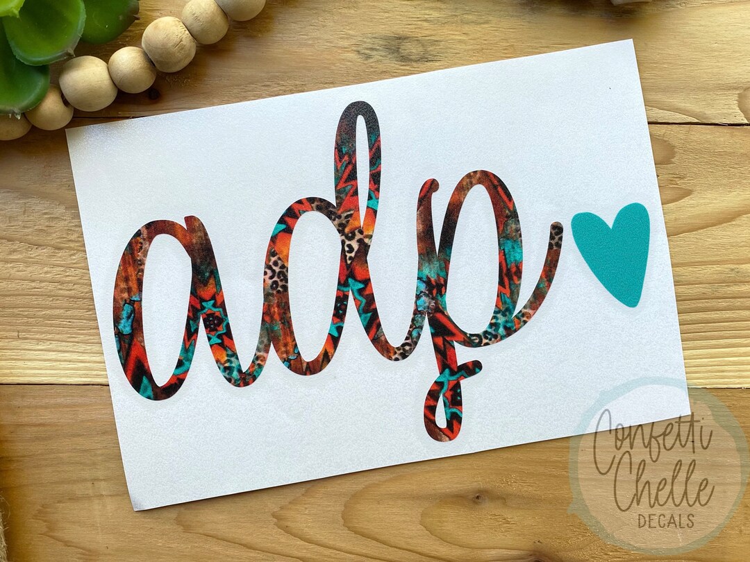 Monogram Decal | Aztec Pattern Monogram Decal | Car Decal | Cup Decal ...