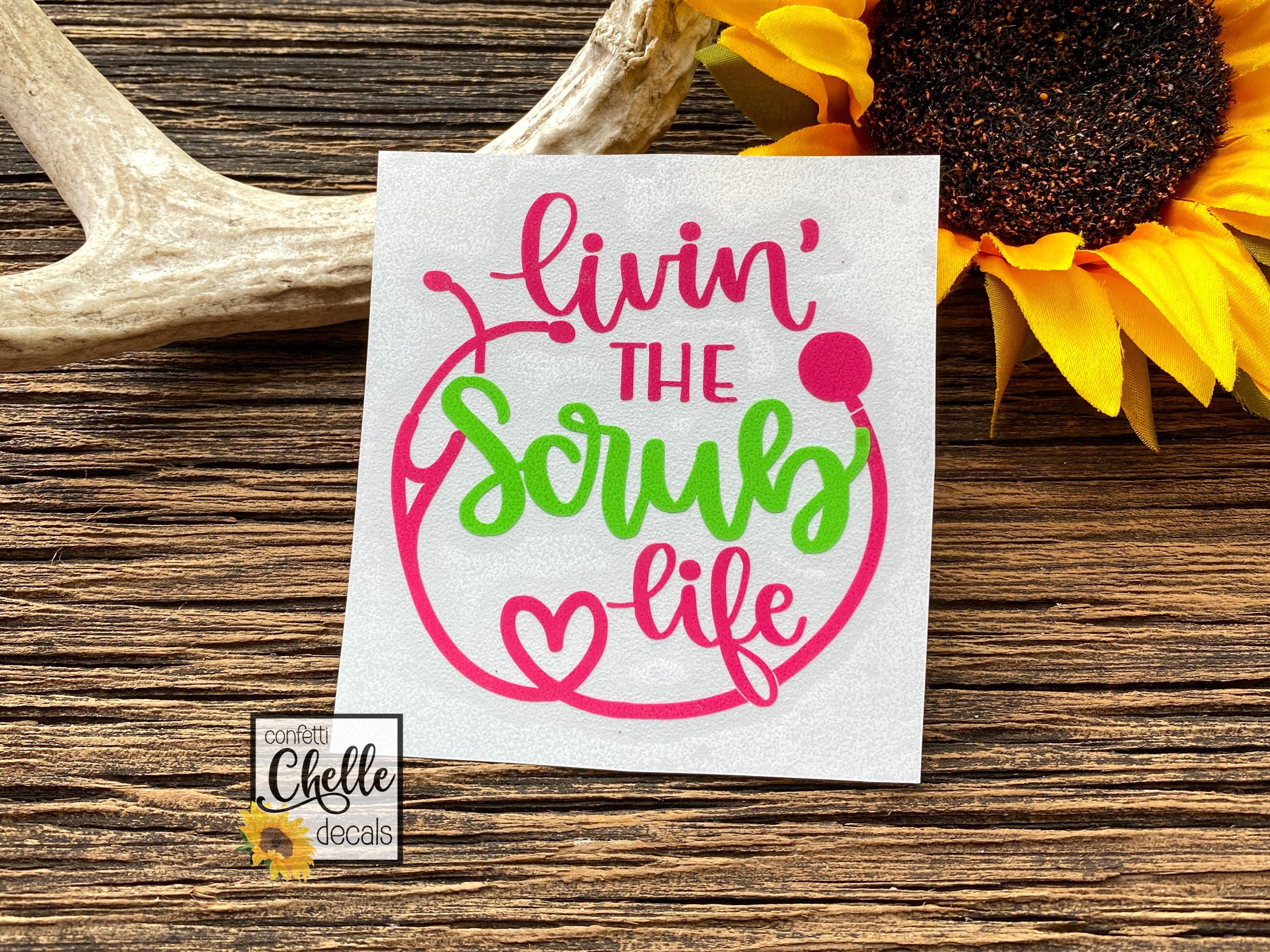 Scrub Life Decal Stethoscope Vinyl Decal Nurse Decal Car - Etsy