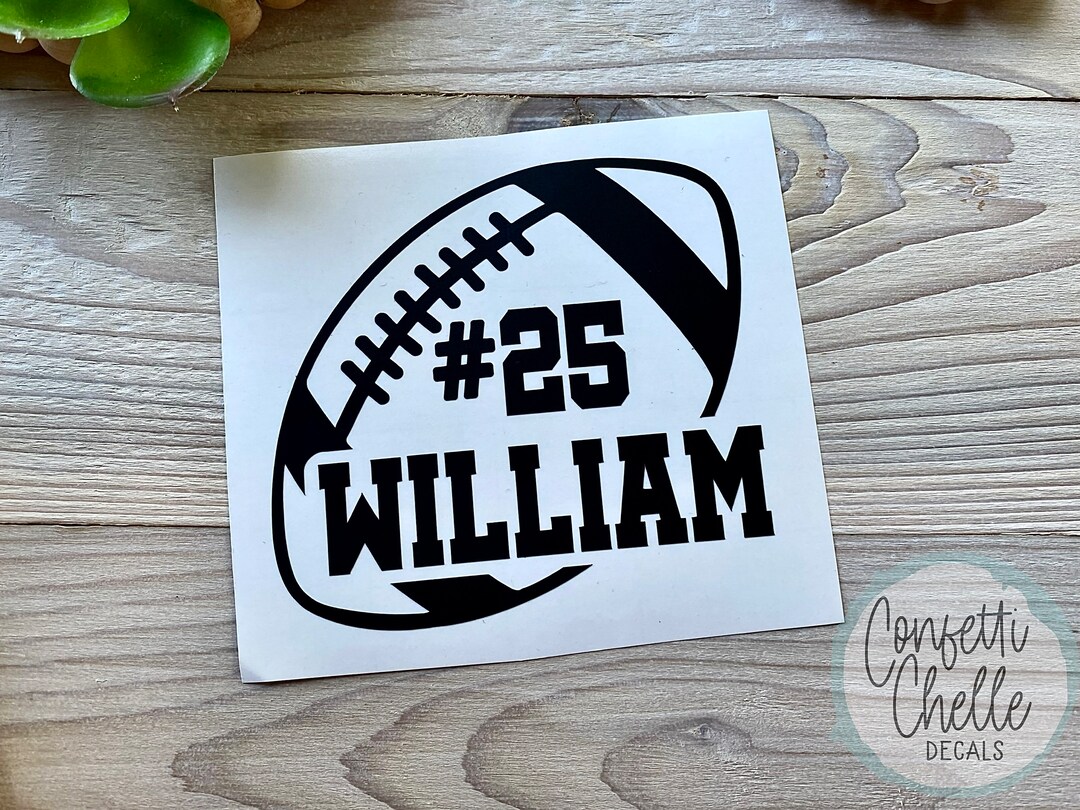 Football Decal Sticker With Name and Number Football Name - Etsy