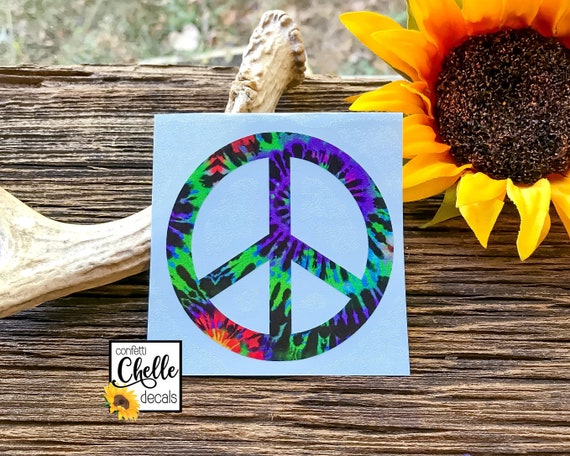Peace Sign Decal Peace Sign Sticker Tie Dye Decal Tie Dye | Etsy