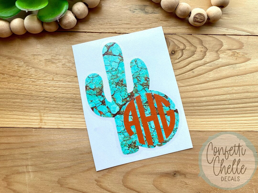 Cactus Decal Sticker | With or Without Monogram | Serape Mexican ...