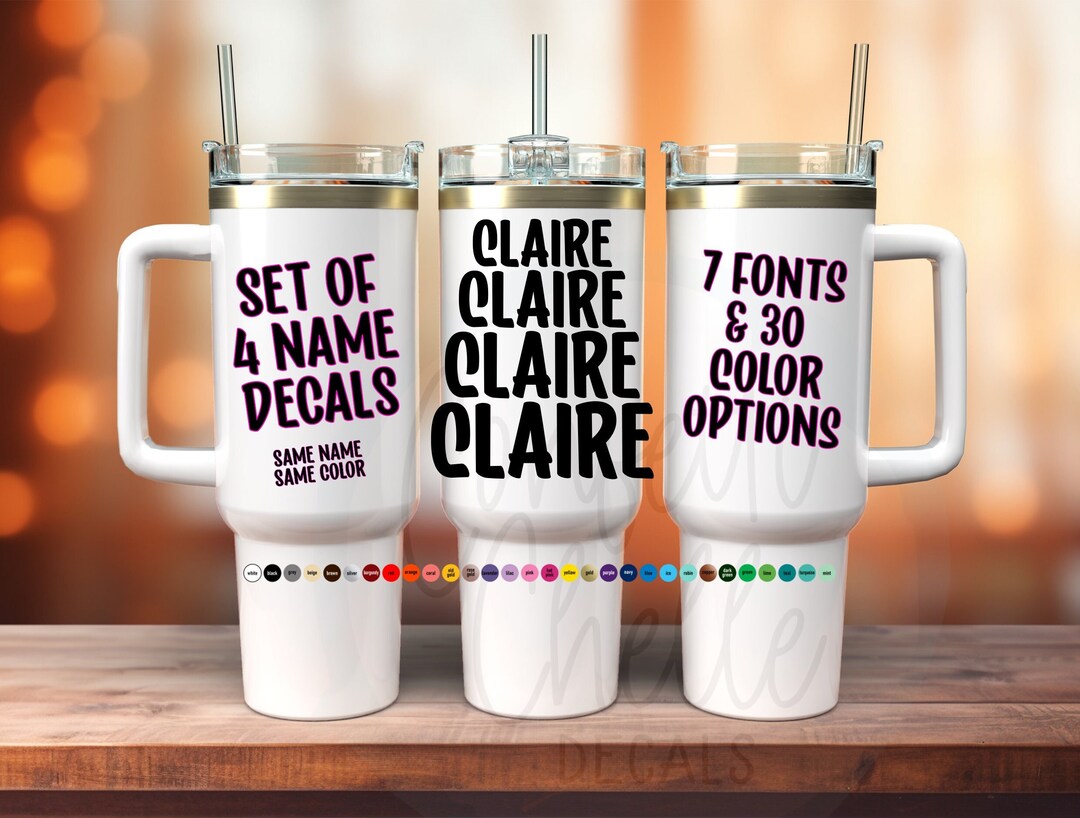 Decal CUTE Name Decals SET of 4 Name Decals With 7 Font Style Options ...