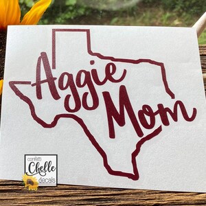 Aggie Mom Decal Sticker Car Decal Laptop Decal | Etsy