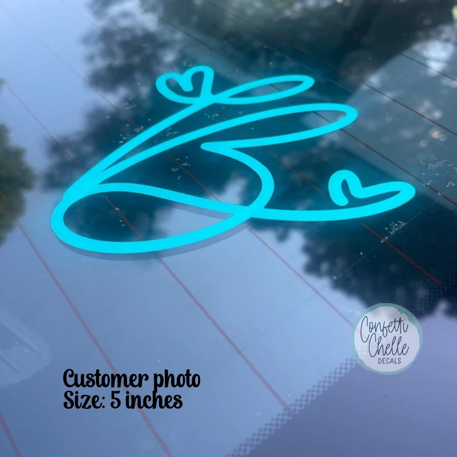 Decal CUTE Single Initial Decal Initial With Heart Loop Accent Decal ...