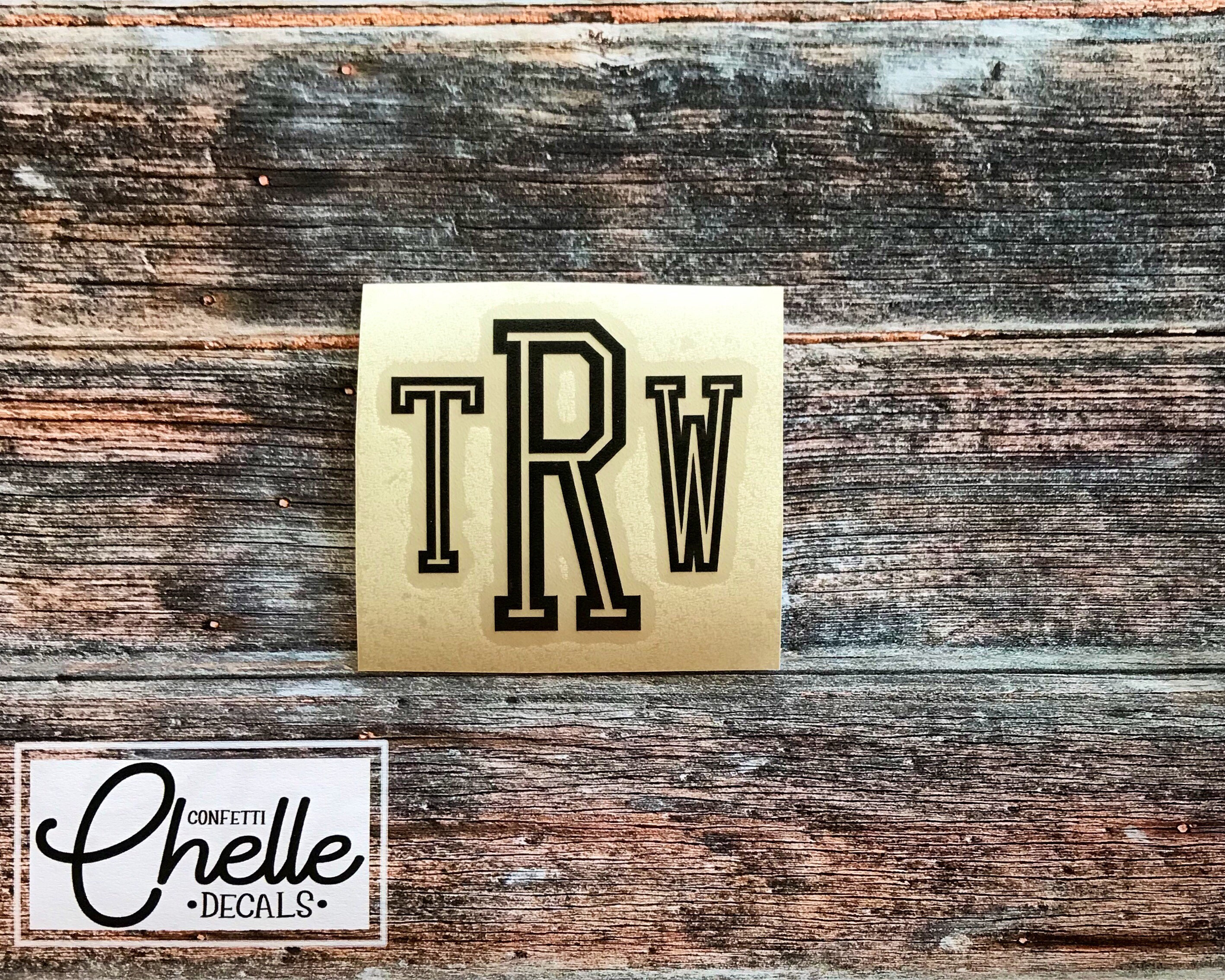 Masculine 3 Letter Monogram Men's Monogram Yeti Decal | Etsy