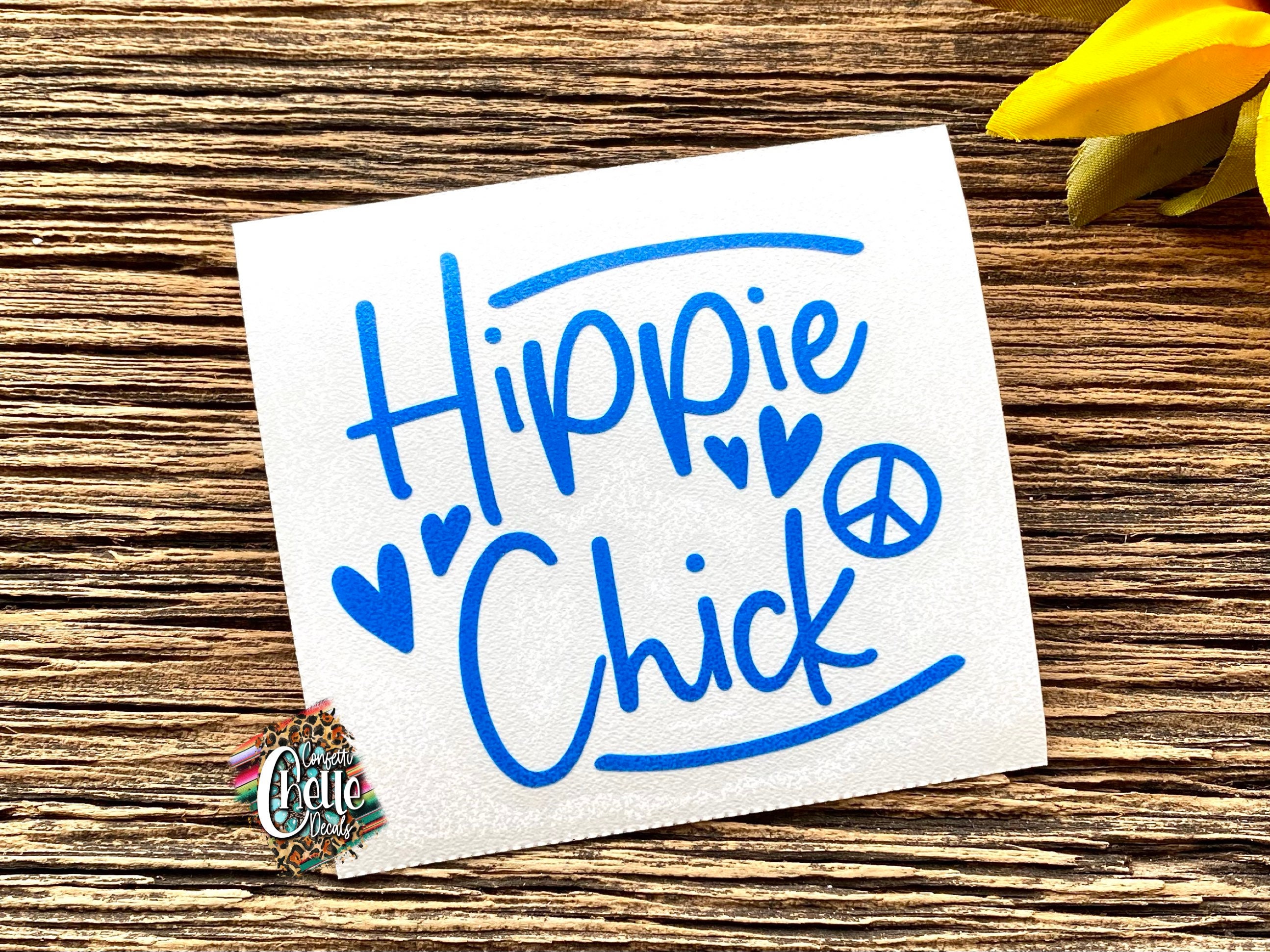 Hippie Chick Decal Sticker Tumbler Decal Laptop Decal | Etsy