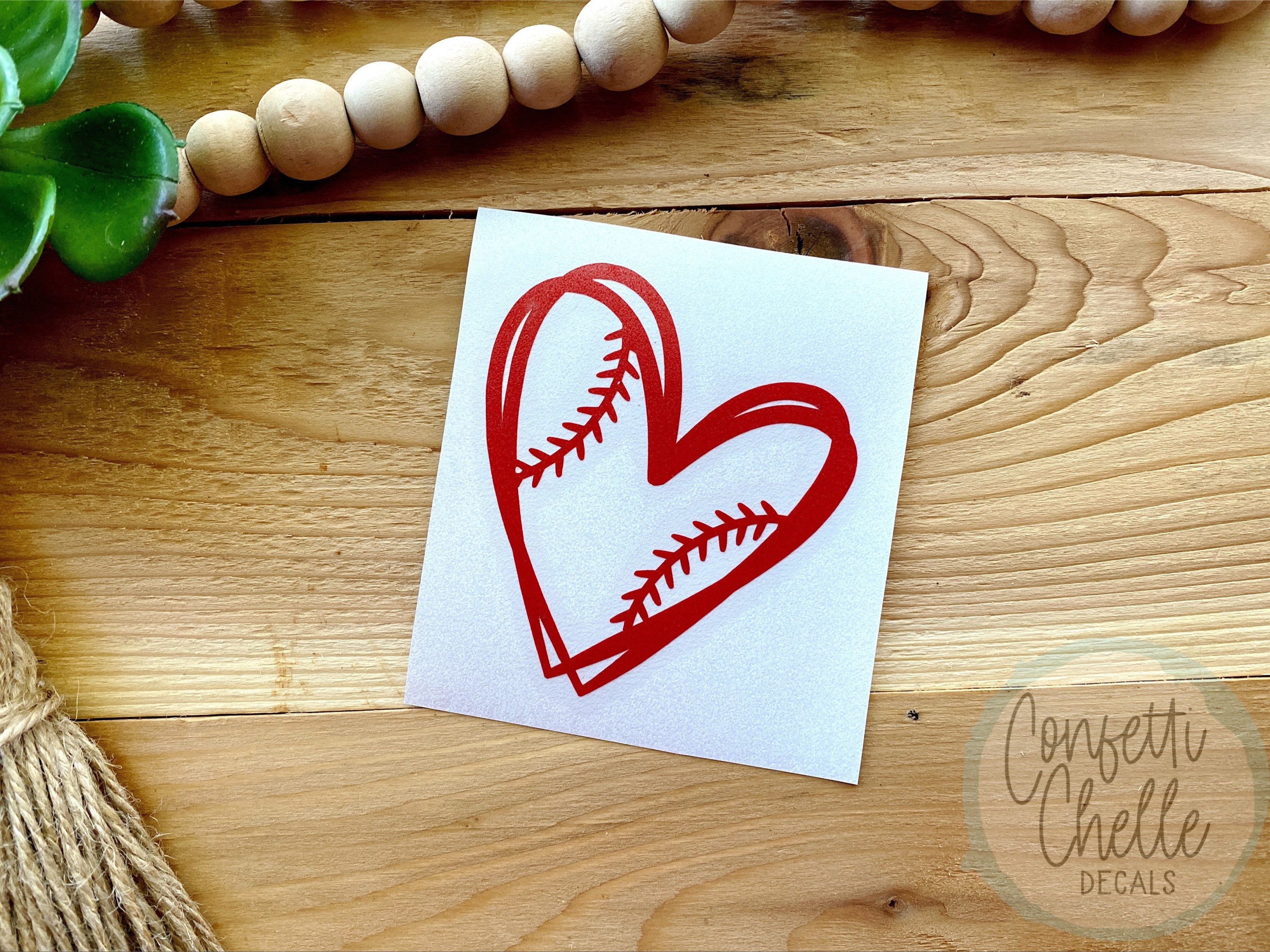 Baseball Decal | Heart Decal | Baseball Heart Decal - Etsy