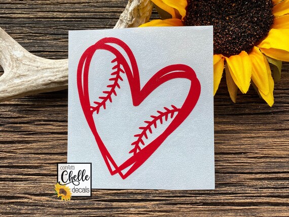 Baseball Decal Heart Decal Baseball Heart Decal | Etsy