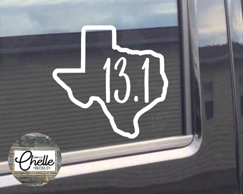 Half Marathon Decal Sticker Texas Decal Sticker - Etsy