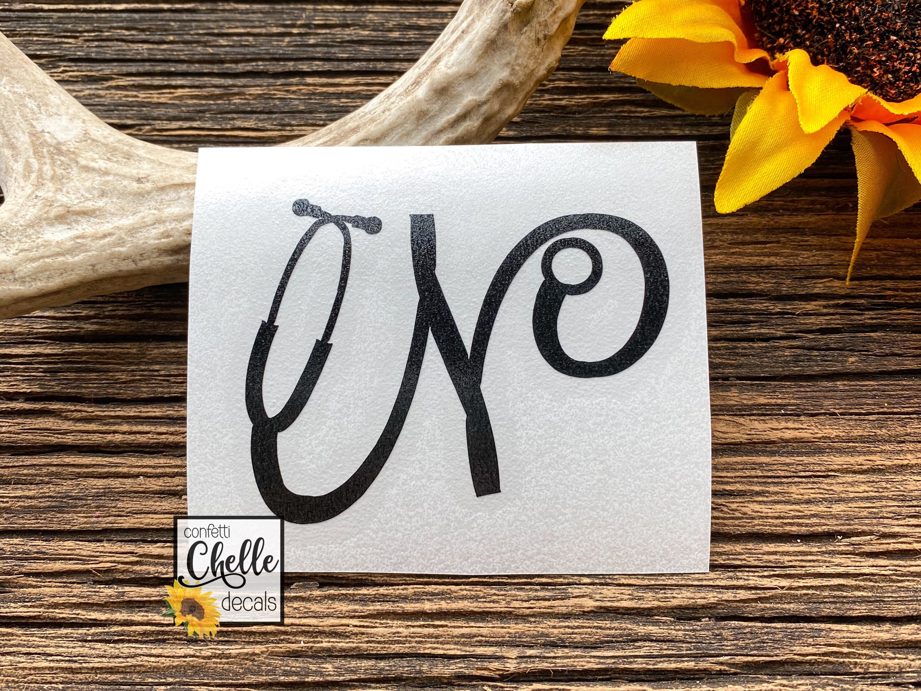 Nurse Initial Decal Pattern Vinyl Decal Stethoscope Decal - Etsy