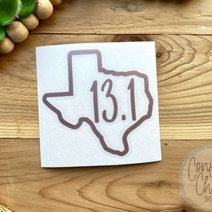 Half Marathon Decal Sticker | Texas Decal Sticker - Etsy