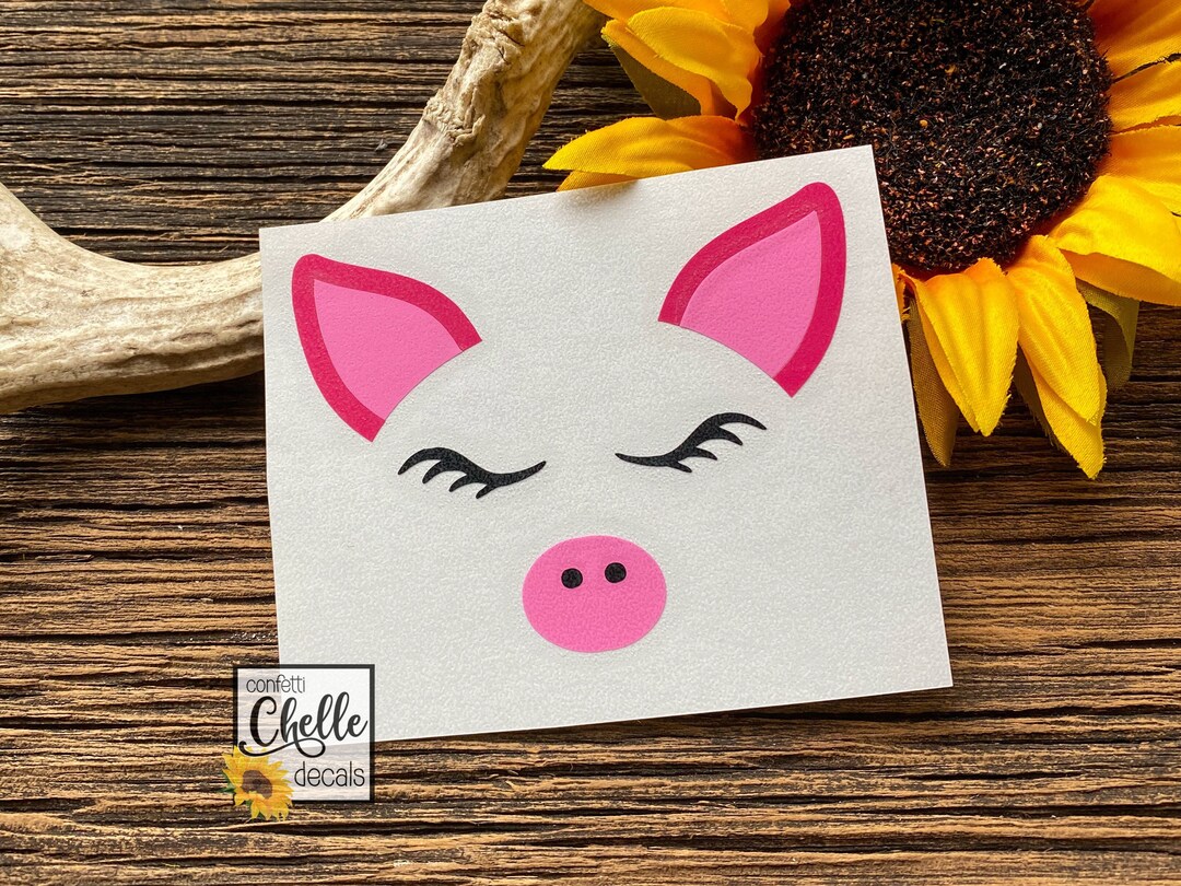 Pig Face Decal Piggy Face Decal Cute Pig Face Sticker - Etsy