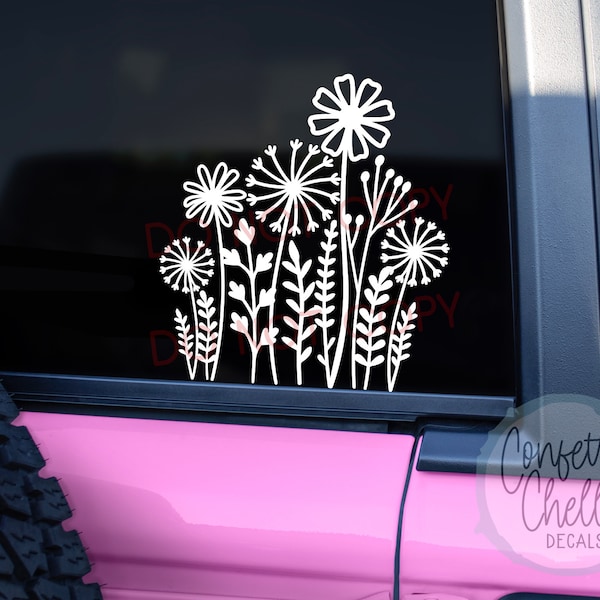Floral Car Decals - Etsy