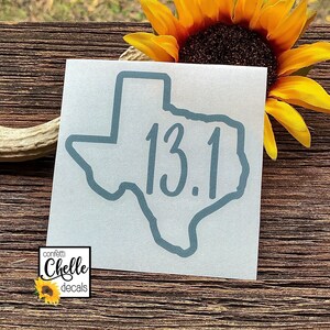 Half Marathon Decal Sticker Texas Decal Sticker - Etsy
