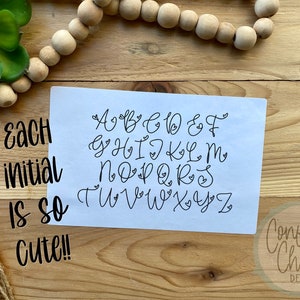 Decal | CUTE Single Initial Decal | Initial With Heart Loop Accent ...