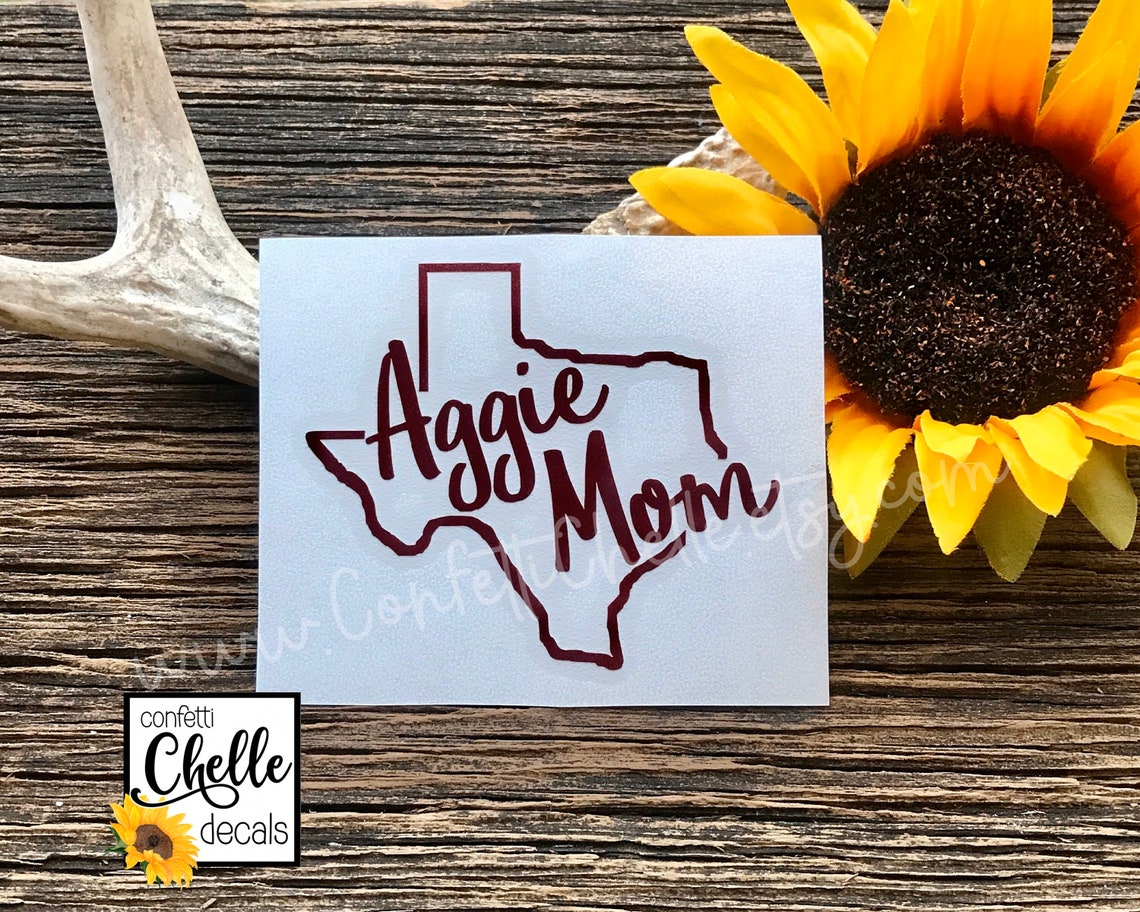 Aggie Mom Decal Sticker Car Decal Laptop Decal | Etsy