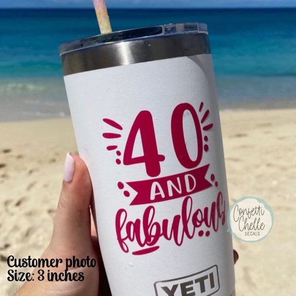 40th Birthday Cup Sticker - Etsy