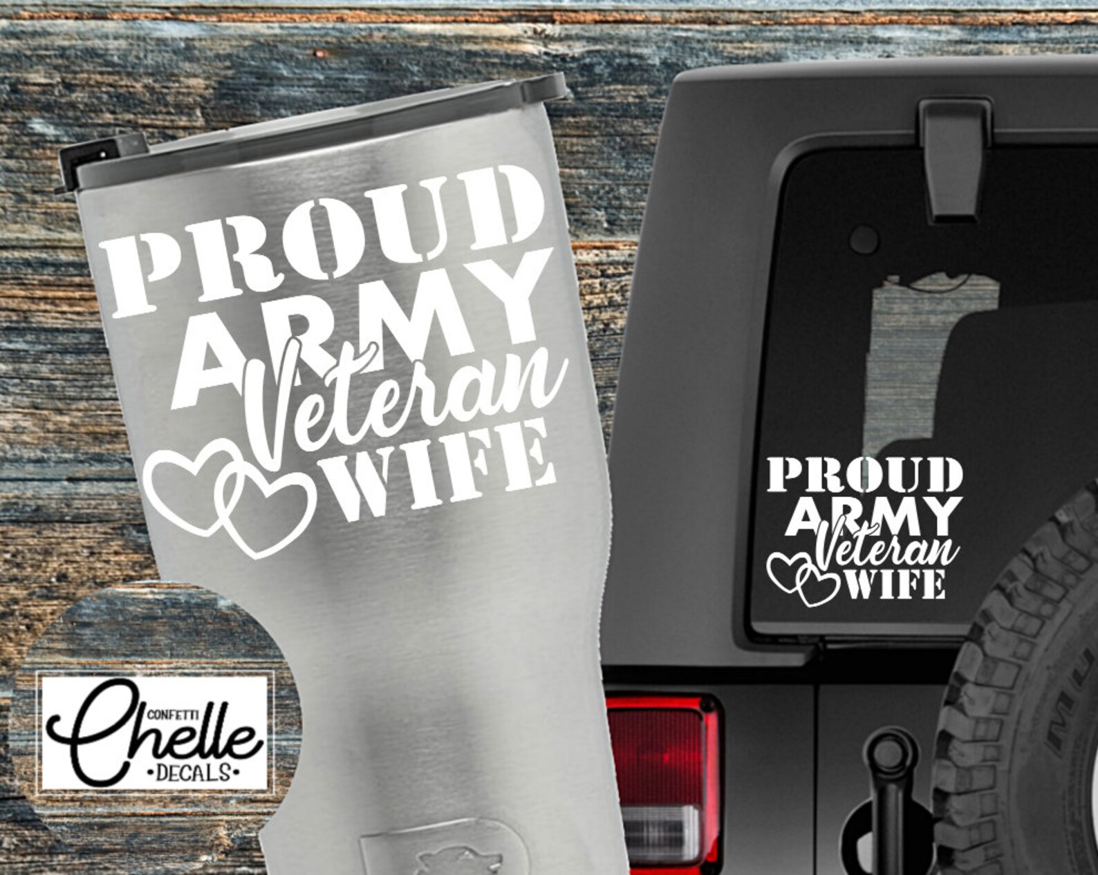 Proud Army Veteran Wife Decal Veteran Wife Decal Army Wife | Etsy