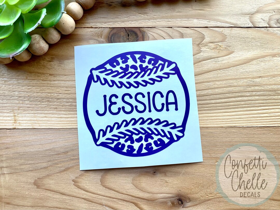 SOFTBALL Decal Cheetah Softball Player Decal With Name - Etsy