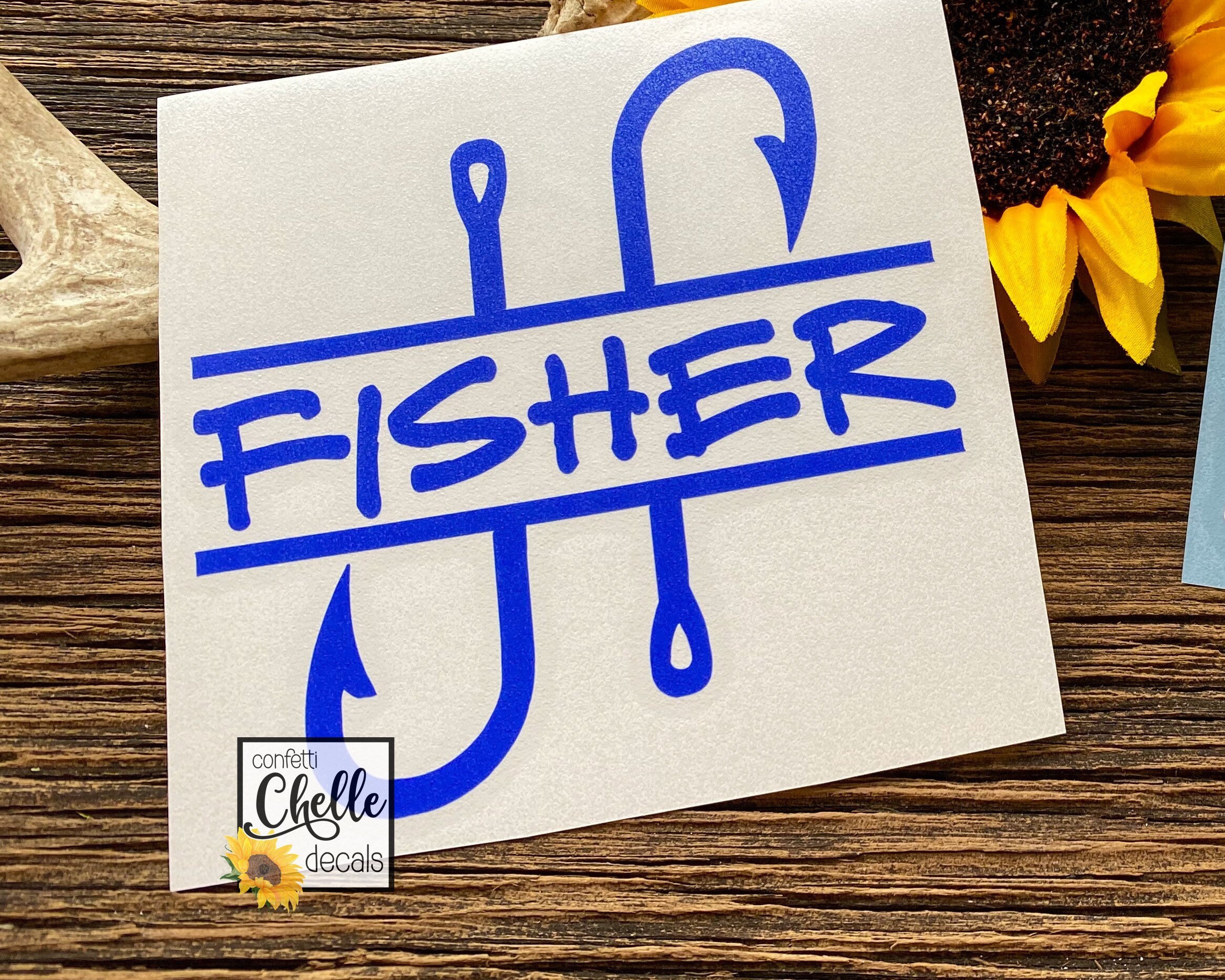 Fish Hook Decal Fish Hooks with Name Fish Hook Fishing | Etsy