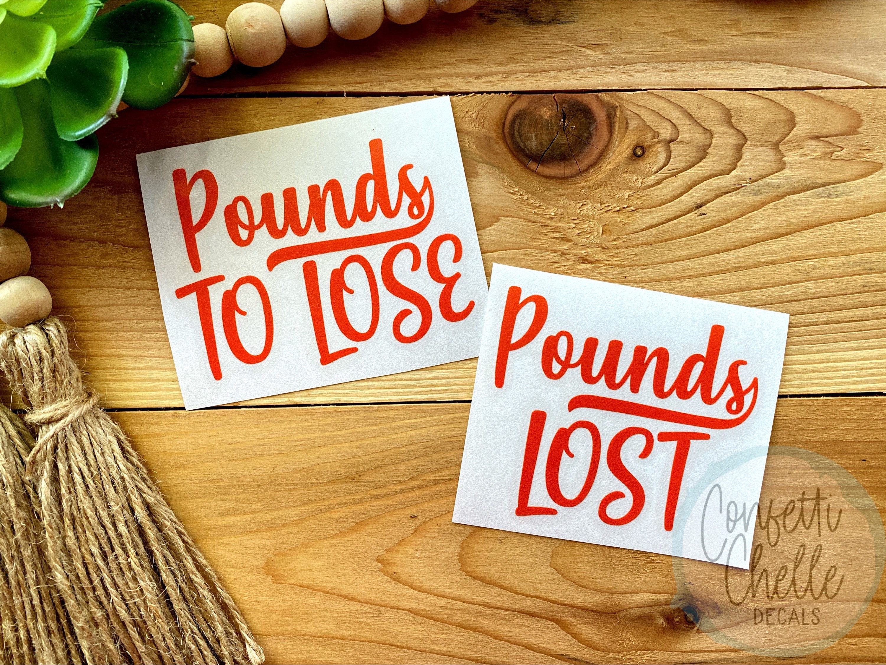 Diet Decals Weight Loss Decals Pounds to Lose and Pounds - Etsy