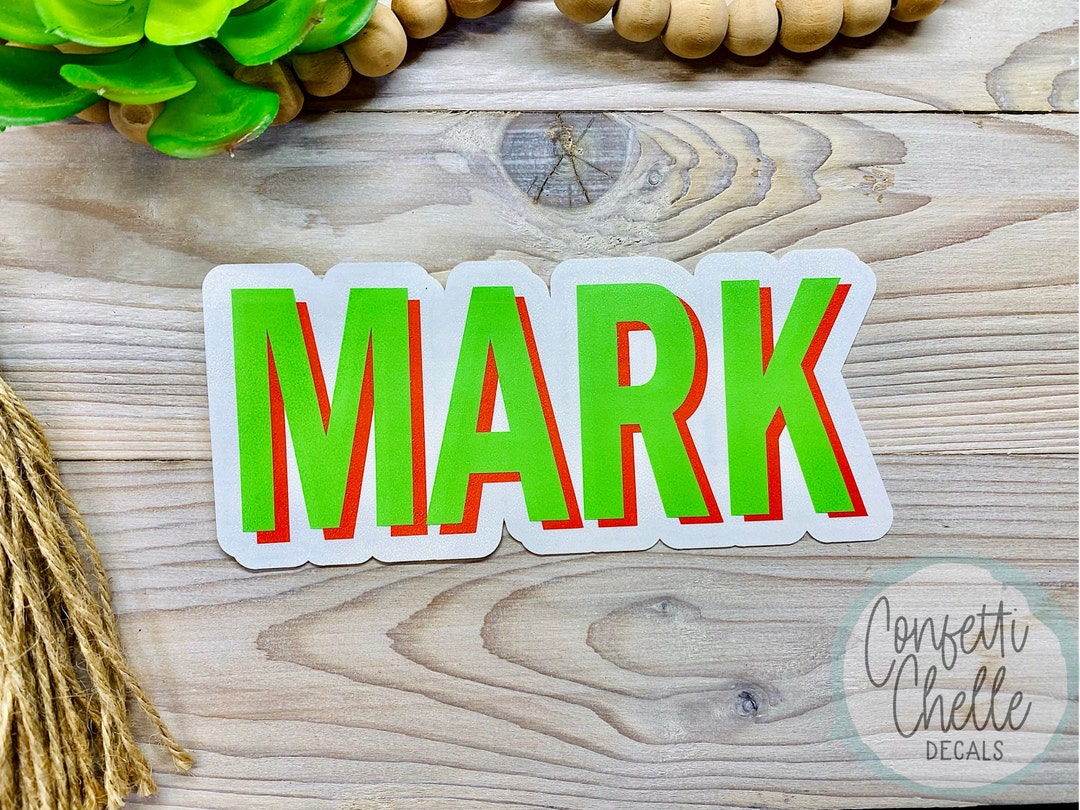 Double-layer NAME Decal Shadow Block Decal NAME Sticker for Tumbler ...