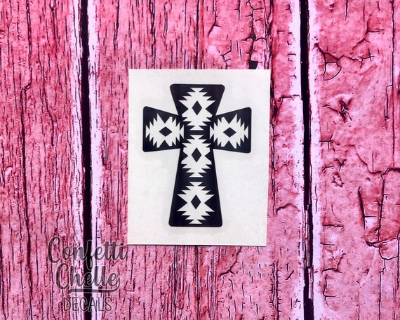 Cross Decal . Aztec Cross Decal . Southwest Cross Decal . | Etsy