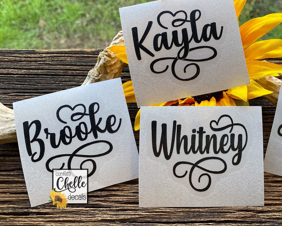 Vinyl Name Decal | Fancy Name Decal | Elegant Script | Name Sticker ...