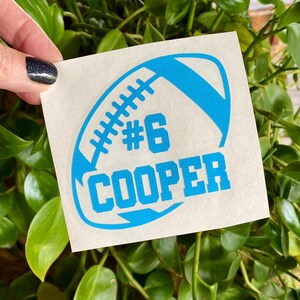 Football Decal Sticker With Name and Number | Football Name Decal ...