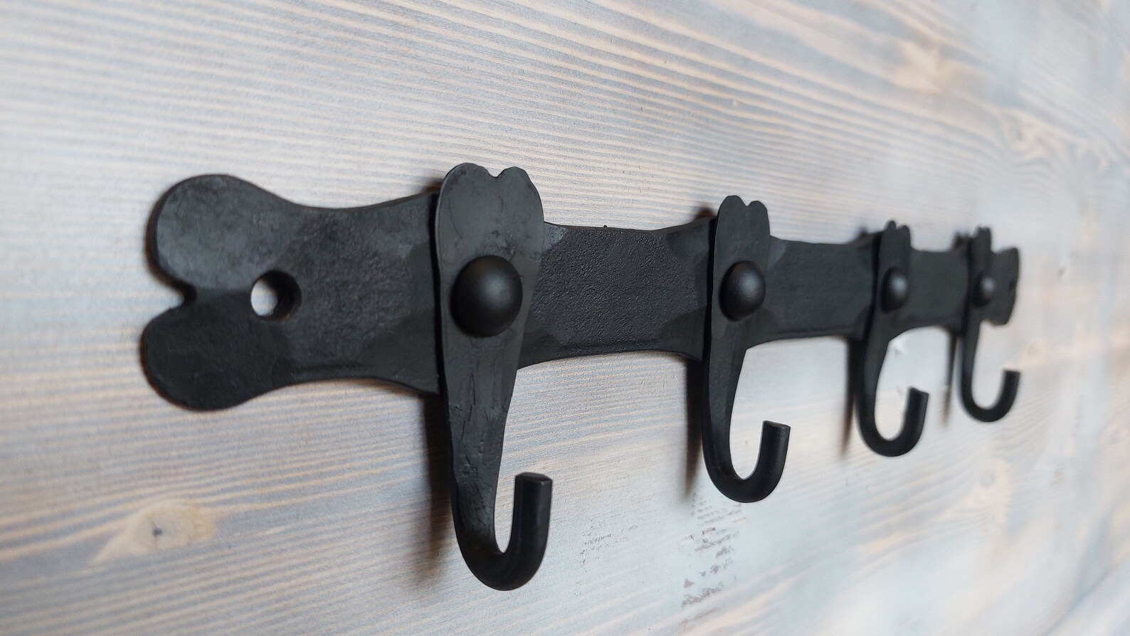 HANDMADE Hand-forged Iron Coat Rack With Four Hooks - Etsy